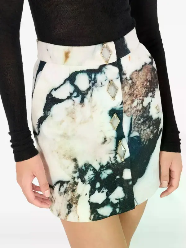 Roberto Cavalli Marble-print Mini Skirt