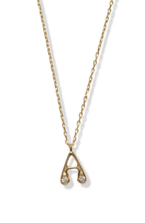 Argento Vivo Cubic Zirconia Bubble Initial Necklace - Gold A