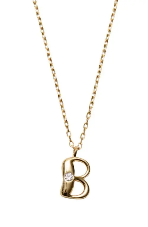 Argento Vivo Cubic Zirconia Bubble Initial Necklace - Gold B