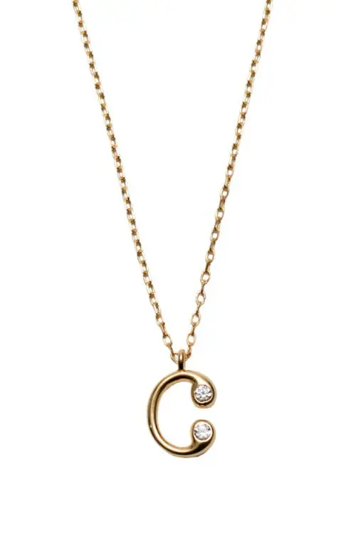 Argento Vivo Cubic Zirconia Bubble Initial Necklace - Gold C