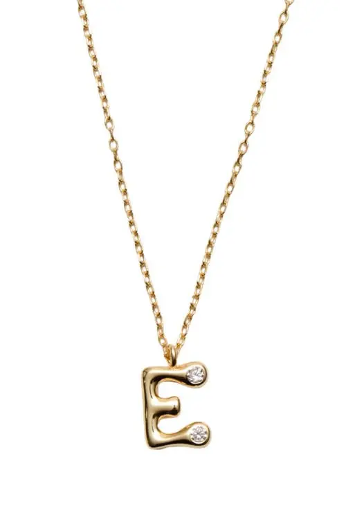 Argento Vivo Cubic Zirconia Bubble Initial Necklace - Gold E
