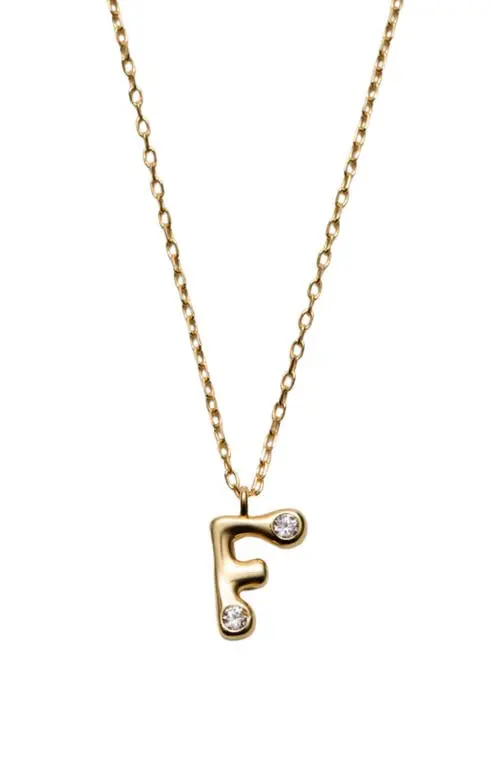 Argento Vivo Cubic Zirconia Bubble Initial Necklace - Gold F