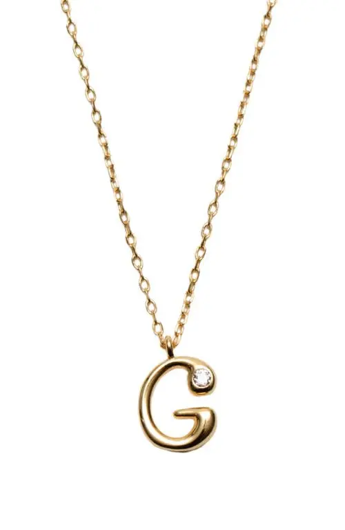 Argento Vivo Cubic Zirconia Bubble Initial Necklace - Gold G