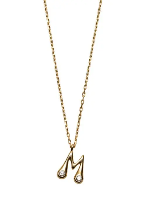 Argento Vivo Cubic Zirconia Bubble Initial Necklace - Gold M