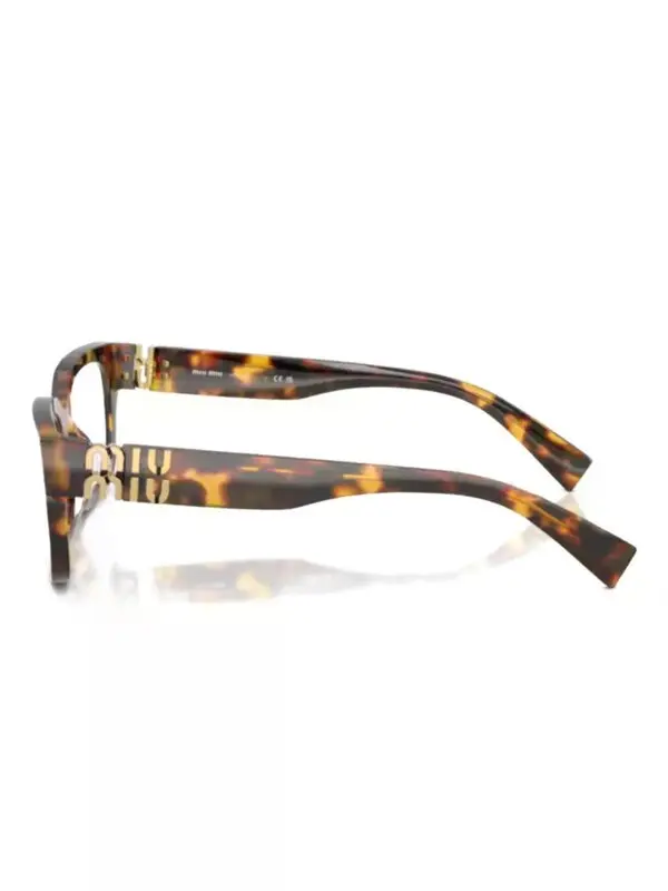 Miu Miu Logo Square-frame Glasses - Brown