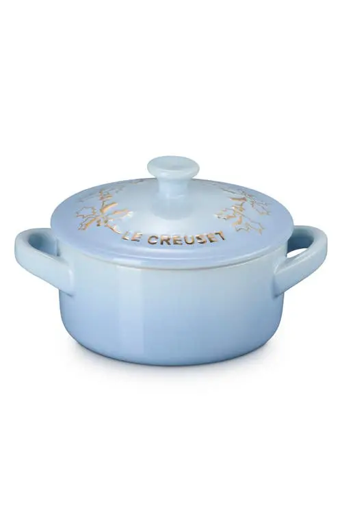 LE CREUSET Holly Collection Mini Round Cocotte - Coastal Blue