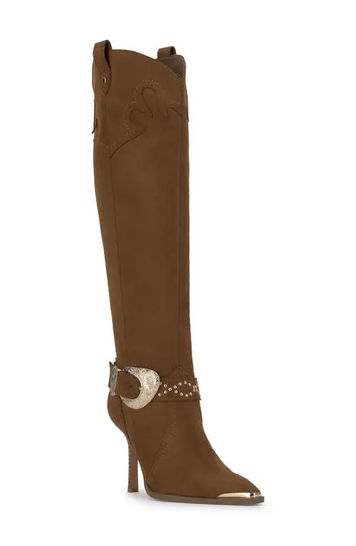 Jessica Simpson Kenzin Knee High Western Boots - Safari Brown Stspms