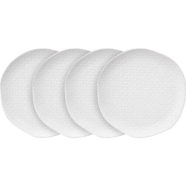 STONE + LAIN Abigael Stoneware 4-piece Salad Plate Set - White