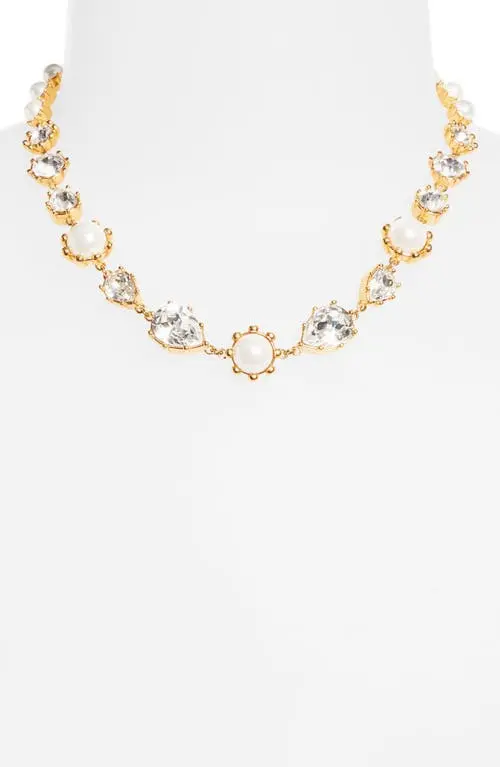 Oscar De La Renta Crystal Drop Earrings - Pearl