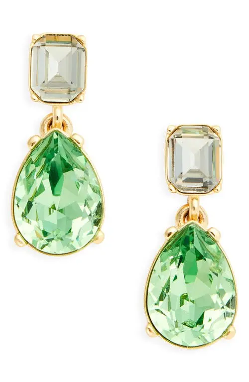 Oscar De La Renta Crystal Drop Earrings - Peridot