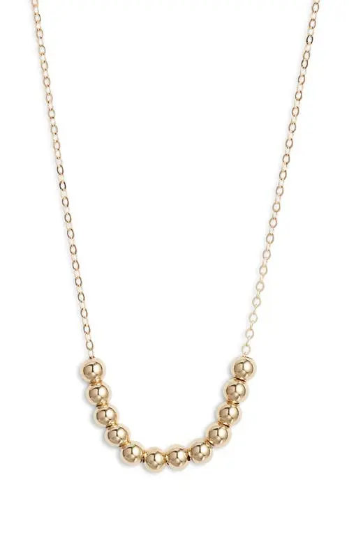 NASHELLE Beaded Chain Choker Necklace - Gold Fill