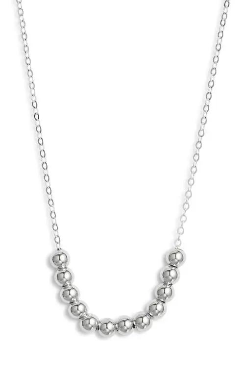 NASHELLE Beaded Chain Choker Necklace - Sterling Silver