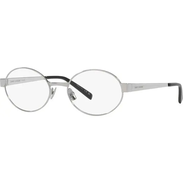 Saint Laurent 55mm Oval Optical Glasses - Silver