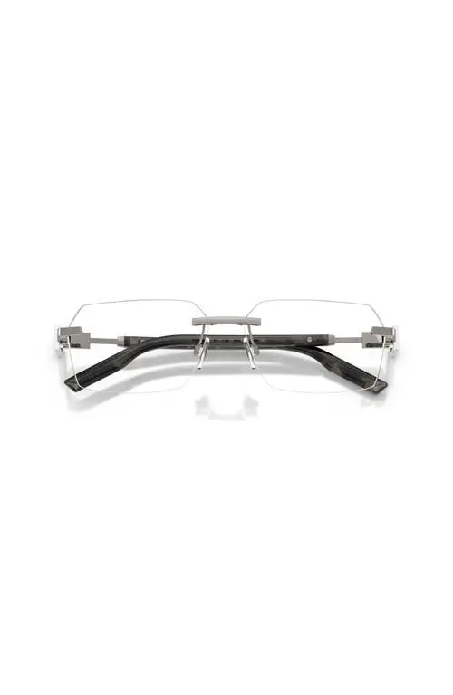 Dolce & Gabbana 60mm Rectangle Optical Glasses - Silver