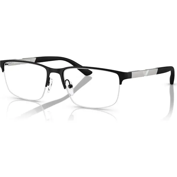 Emporio Armani 56mm Rectangle Eyeglasses - Black