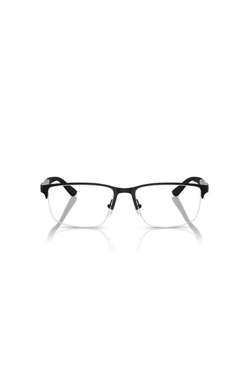 Emporio Armani 56mm Rectangle Eyeglasses - Black