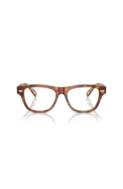 Brunello Cucinelli 54mm Rectangle Eyeglasses - Tortoise