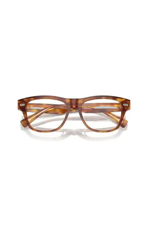 Brunello Cucinelli 54mm Rectangle Eyeglasses - Tortoise