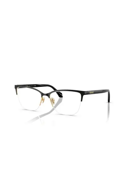 Versace 54mm Cat Eye Optical Glasses - Gold/black