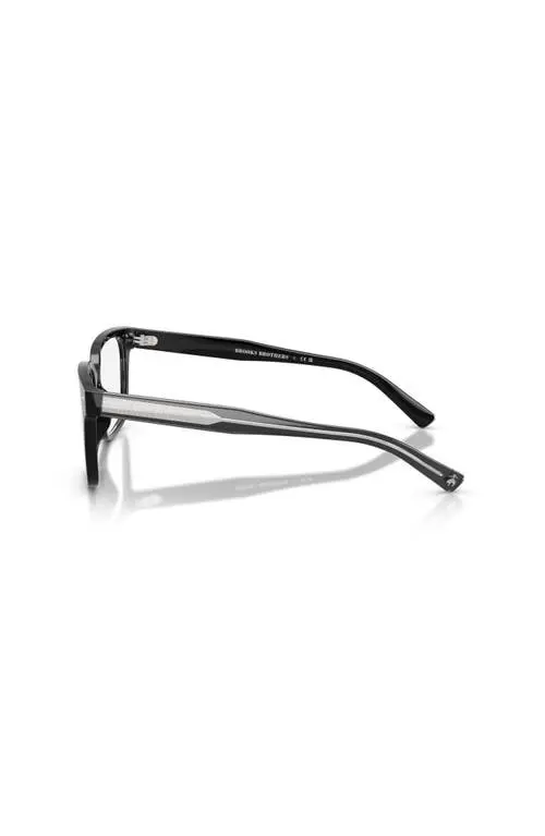 Brooks Brothers 54mm Rectangle Optical Glasses - Black