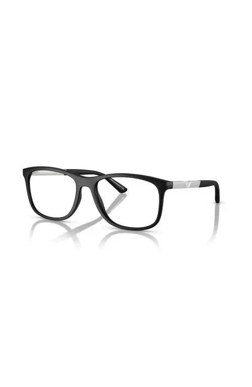 Emporio Armani 53mm Rectangle Optical Glasses - Black