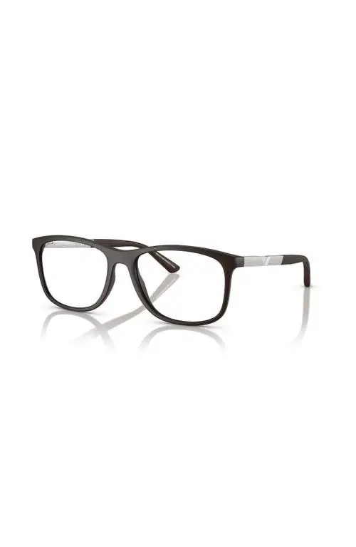 Emporio Armani 53mm Rectangle Optical Glasses - Brown