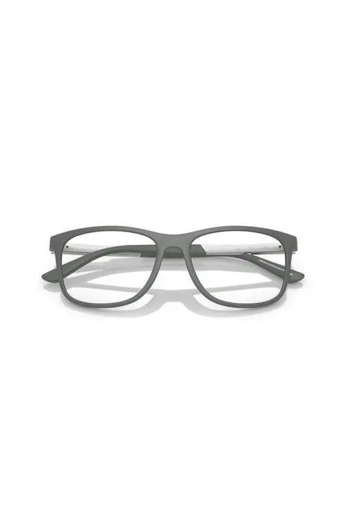 Emporio Armani 53mm Rectangle Optical Glasses - Grey