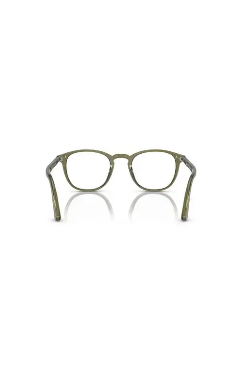 Persol 49mm Round Frame Optical Glasses - Green