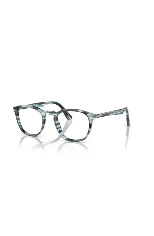 Persol 49mm Round Frame Optical Glasses - Grey