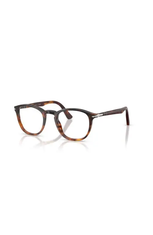 Persol 49mm Round Frame Optical Glasses - Tortoise
