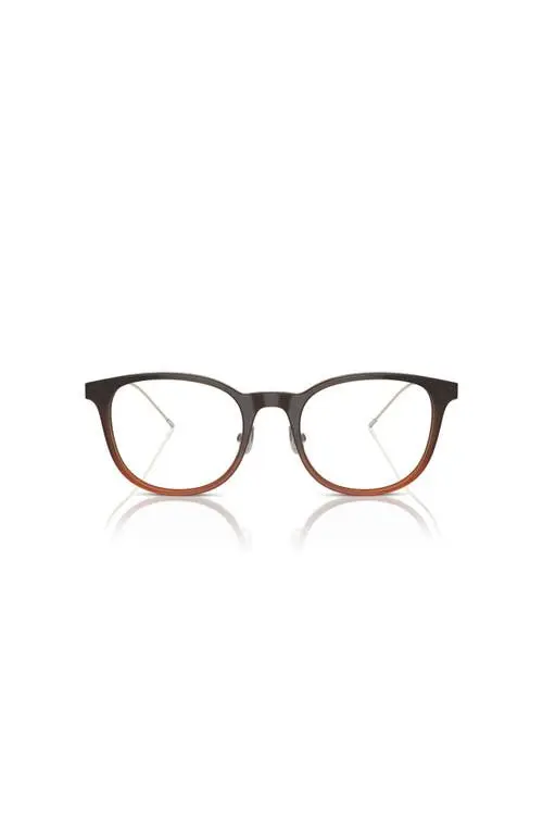Brunello Cucinelli 51mm Rectangle Full Rim Eyeglasses - Brown