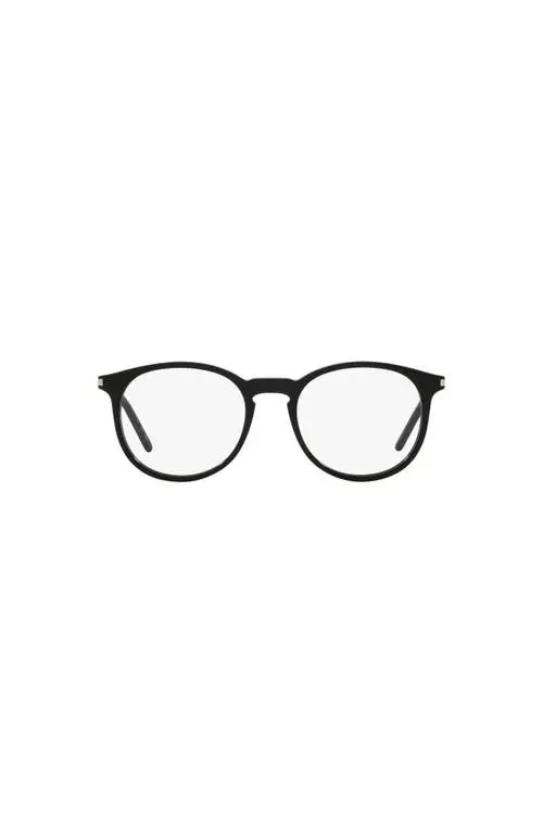 Saint Laurent 50mm Round Optical Glasses - Black