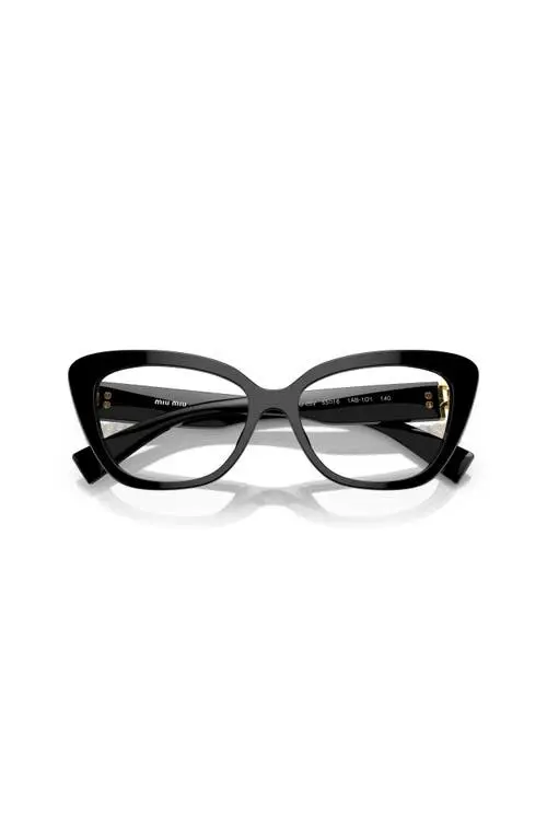 Miu Miu 55mm Cat Eye Optical Glasses - Black