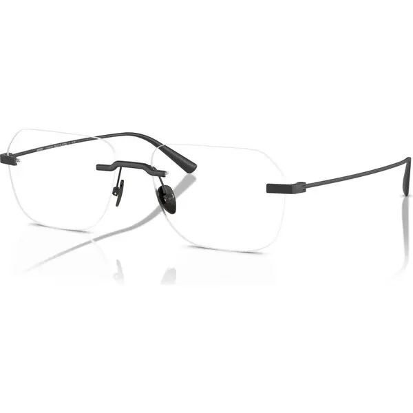 FERRARI 55mm Rectangle Rimless Eyeglasses - Black