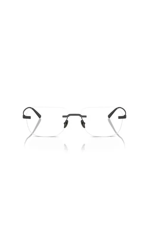 FERRARI 55mm Rectangle Rimless Eyeglasses