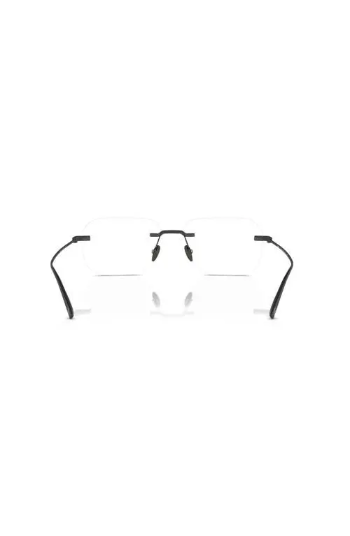FERRARI 55mm Rectangle Rimless Eyeglasses