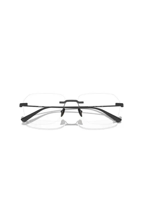 FERRARI 55mm Rectangle Rimless Eyeglasses