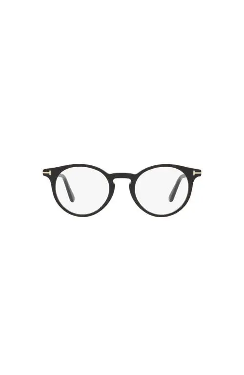 TOM FORD 48mm Round Optical Glasses - Black