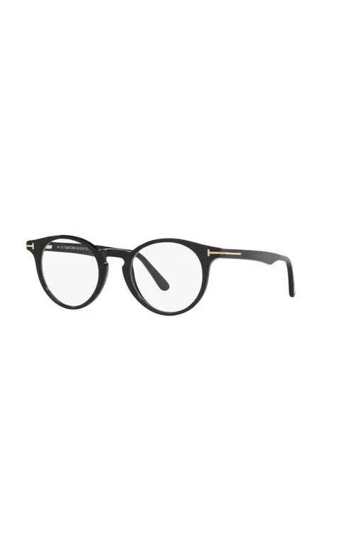 TOM FORD Round Acetate Full Rim Eyeglasses - Black
