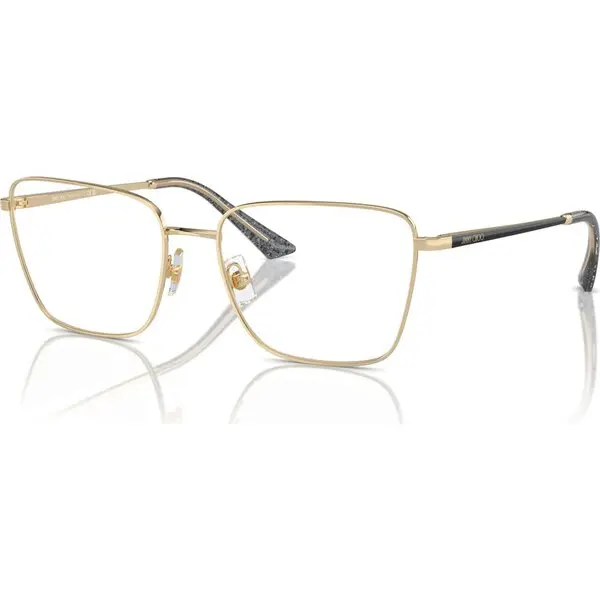 JIMMY CHOO 55mm Rectangle Eyeglasses - Gold