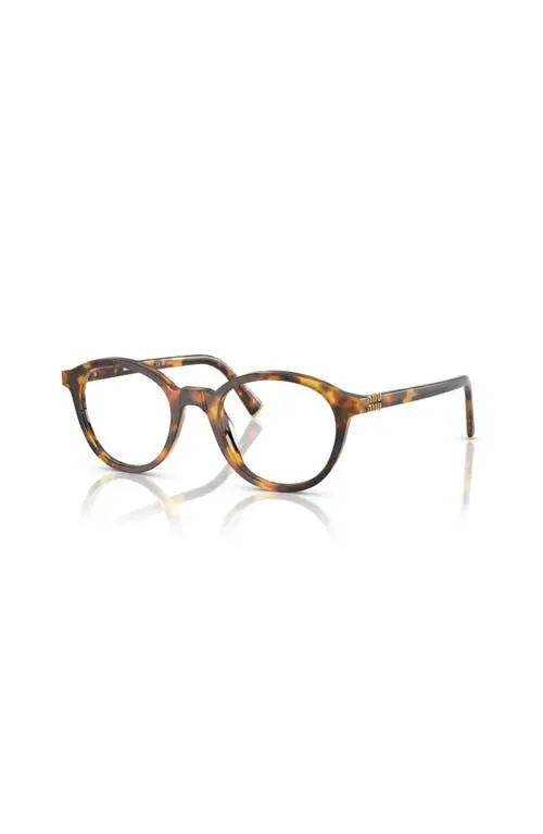 Miu Miu 50mm Round Optical Eyeglasses - Tortoise