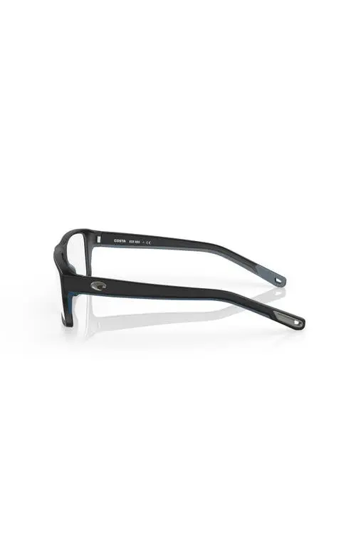 COSTA 59mm Rectangle Full Rim Eyeglasses - Black