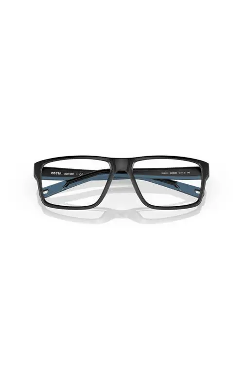 COSTA 59mm Rectangle Full Rim Eyeglasses - Black
