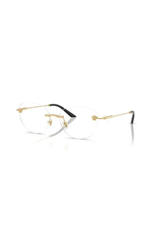 Versace 55mm Round Rimless Optical Glasses - Gold
