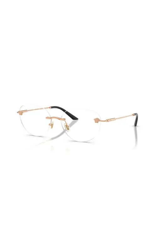 Versace 55mm Round Rimless Optical Glasses - Pink