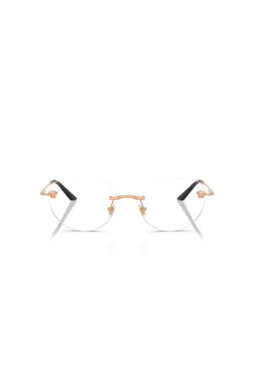 Versace 55mm Round Rimless Optical Glasses - Pink