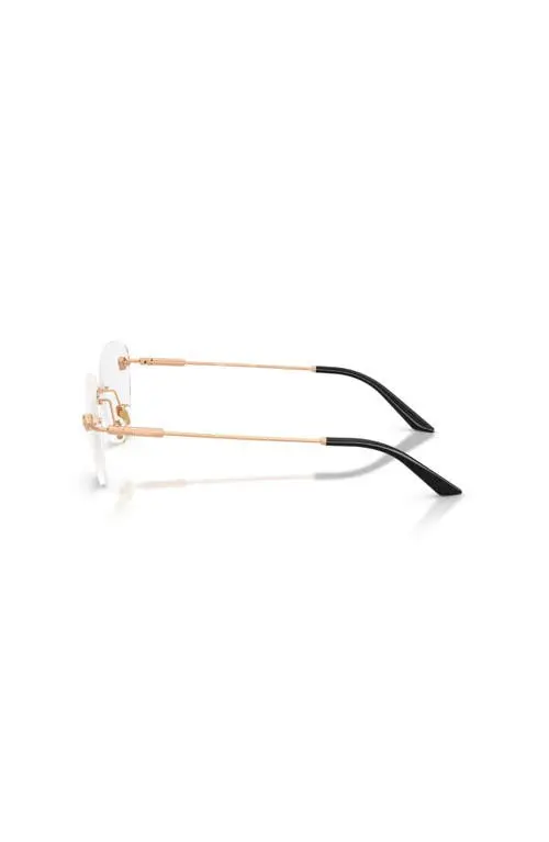 Versace 55mm Round Rimless Optical Glasses - Pink