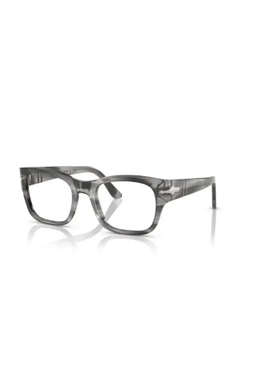 Persol 52mm Rectangle Optical Glasses - Grey