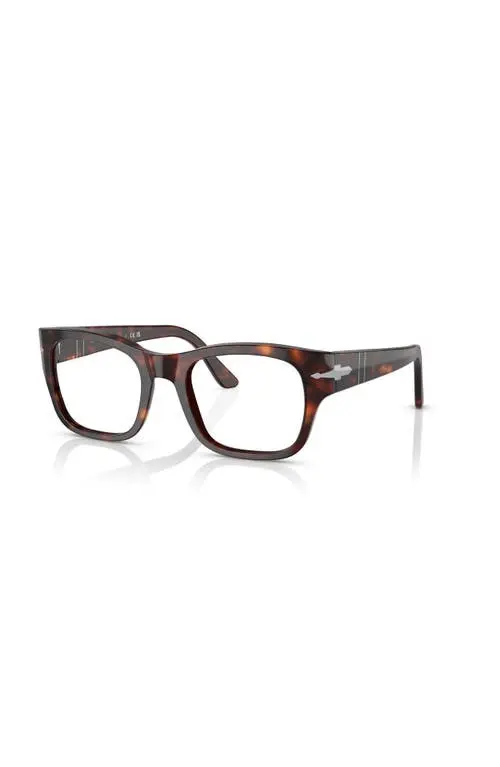 Persol 52mm Rectangle Optical Glasses - Tortoise