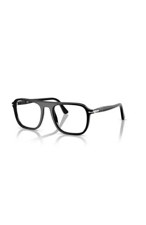 Persol 53mm Square Optical Glasses - Black